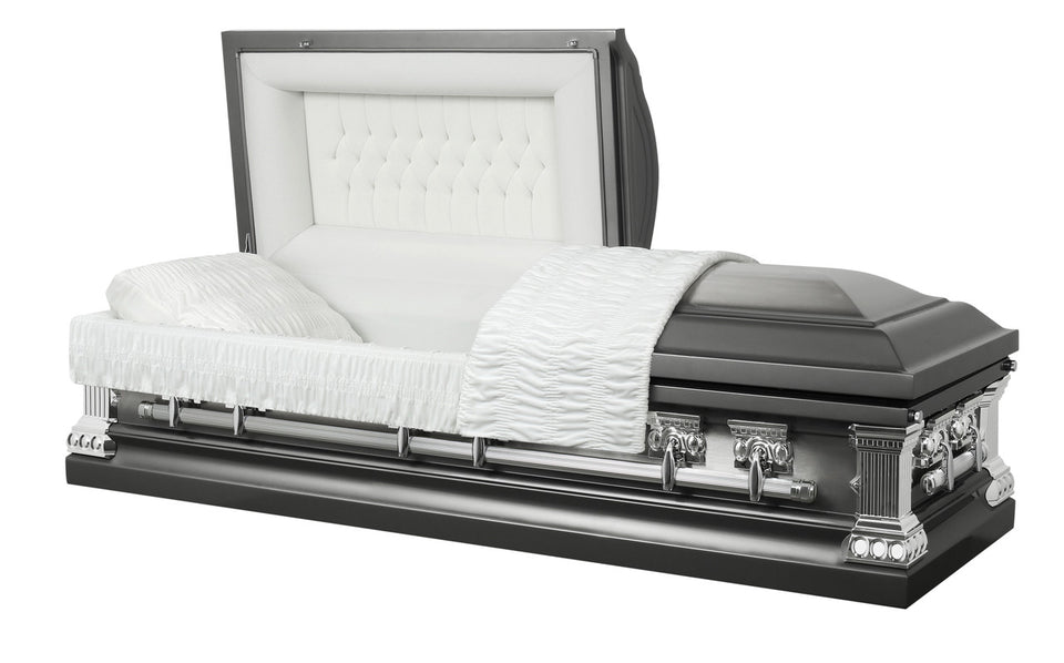 Royal Pewter with White Velvet Interior - Stainless Steel Casket ...