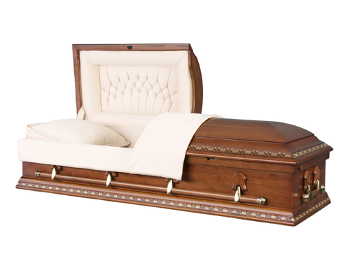 Wyoming Poplar Wood Casket with Ivory Velvet Interior – Trusted Caskets
