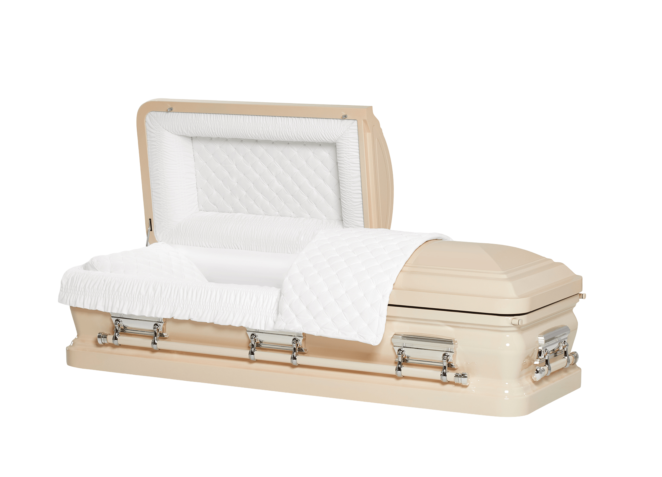 Solara Light Pink Casket with White Velvet Interior | Trusted Caskets