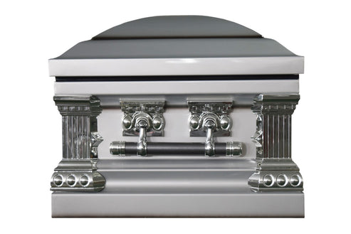 Knight Silver Casket with White Interior | Trusted Caskets