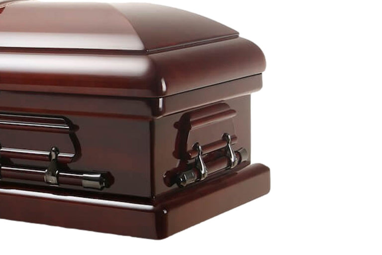 Magistrate Solid Mahogany Wood Casket with Beige Velvet Interior ...