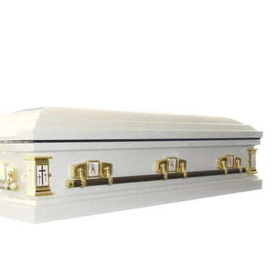 Classic - Poplar Veneer Wood Casket with White Velvet Interior ...